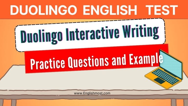 Duolingo Writing Sample Question Type With Answers 2025 - Englishmost.com